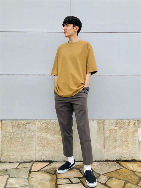 「エアリズムコットンオーバーサイズtシャツ（5分袖）」の着用コーディネート ユニクロ