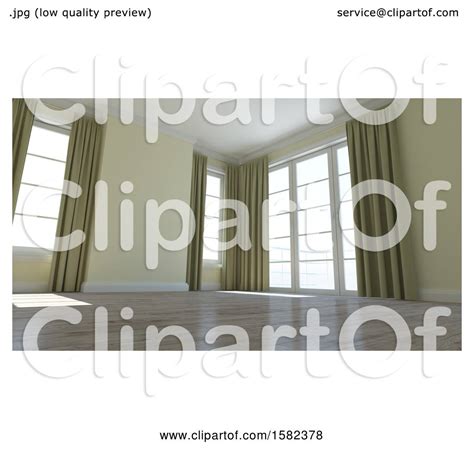 Clipart Of A 3d Empty Room Interior Royalty Free Illustration By Kj