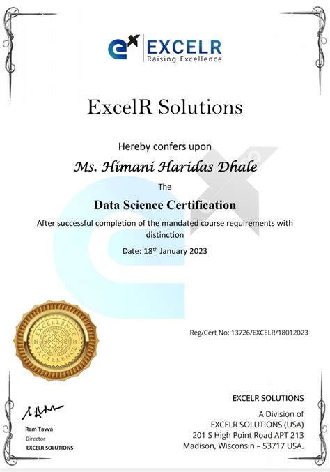 Himani Dhale On Linkedin Datascience Learning Certificate
