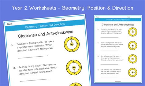 Year 2 Clockwise And Anticlockwise Worksheets Ks1 Geometry Position And Direction Primary Maths