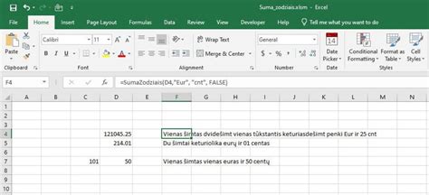 Excel Vba Function Generating Amount In Words In Lithuanian Language Etsy
