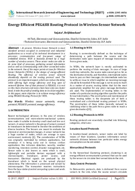 Pdf Energy Efficient Pegasis Routing Protocol In Wireless Sensor Network