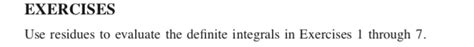 solved exercises use residues to evaluate the definite