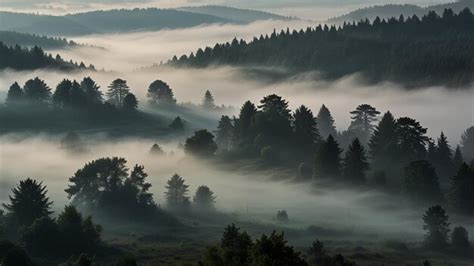 Nature Landscapes With Mist And Fog Premium Ai Generated Image
