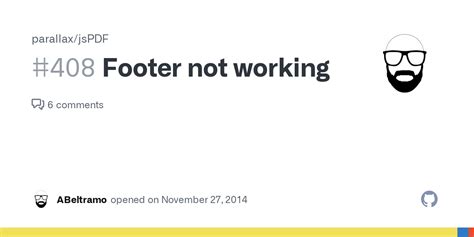 Footer Not Working · Issue 408 · Parallaxjspdf · Github