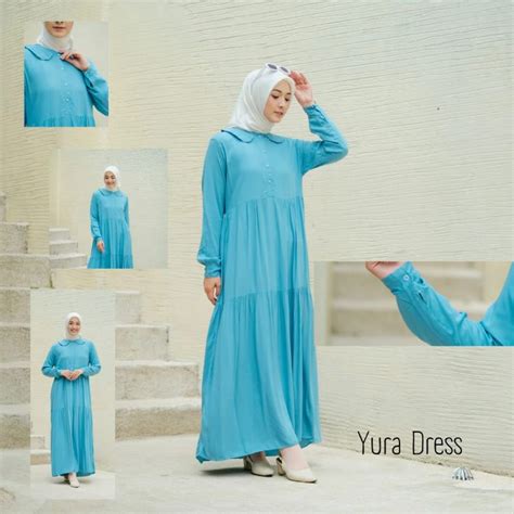 Jual Dress Polos Gamis Rayon Cotton Twill Premium Gamis Susun Kancing