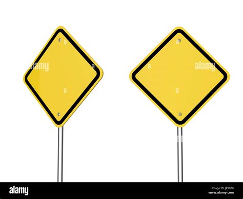 D Rendering Blank Warning Sign Isolated On White Stock Photo Alamy