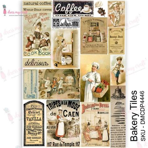 Dress My Craft Transfer Me Sheet A4 Bakery Tiles