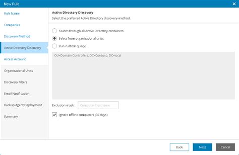 Configuring Active Directory Based Discovery Rules For Veeam Endpoint