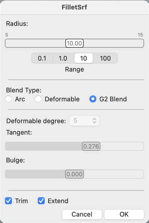 How Do These Numbers Compare Fillet Srf Blend Srf Options Rhino