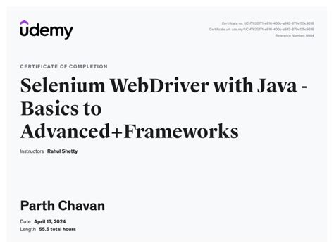 Parth Chavan On Linkedin Delighted To Share That Ive Completed An Extensive Selenium Webdriver