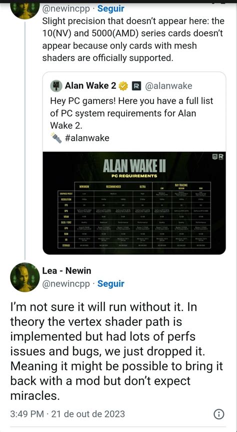Aw2 Will Only Support Mesh Shaders Meaning The Gtx 1080 Ti And The Rx