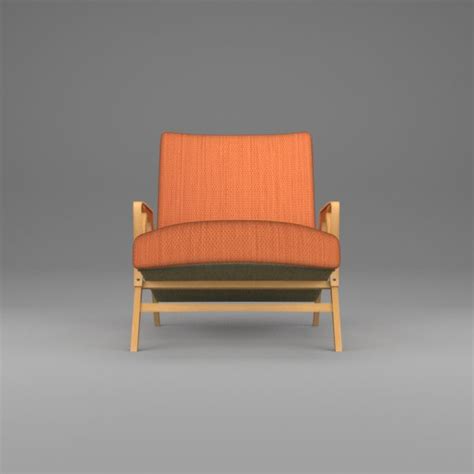 올드 스타일 안락 의자 오렌지 3d 모델 8 Blend Fbx Obj Free3d