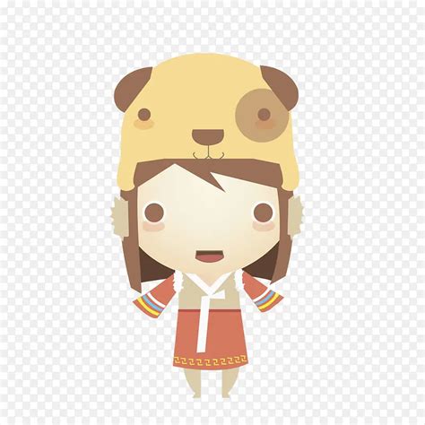 卡通戴着小狗帽子的女孩png图片素材下载 图片编号8445552 Png素材网