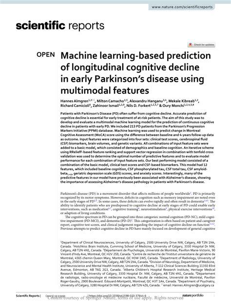 Pdf Machine Learning Based Prediction Of Longitudinal Cognitive