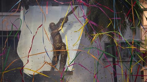 Cricketer Sachin Tendulkars Statue Unveiled At Wankhede Stadium