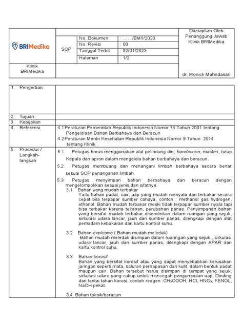 Contoh Format Sop Pdf