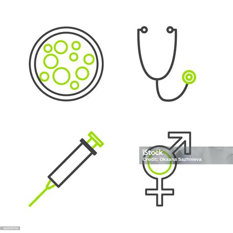 성별 주사기 청진기 및 바이러스 아이콘을 설정합니다 벡터 0명에 대한 스톡 벡터 아트 및 기타 이미지 0명 건강 진단 건강관리와 의술 Istock