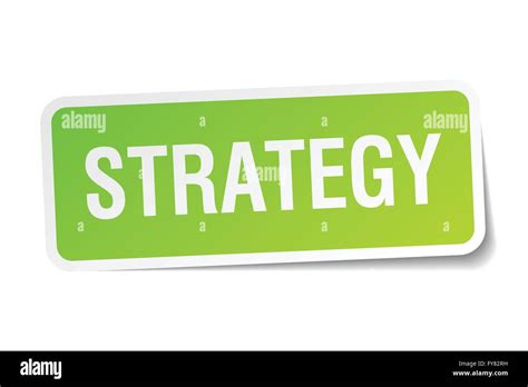 Strategy Green Square Sticker On White Background Stock Vector Image