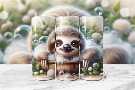 Sloth Bath Bubbles Tumbler Wrap Graphic By Luv Bijou · Creative Fabrica