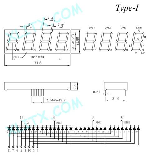 AW Inch White Digit CC LED Segment Display XLITX Technology