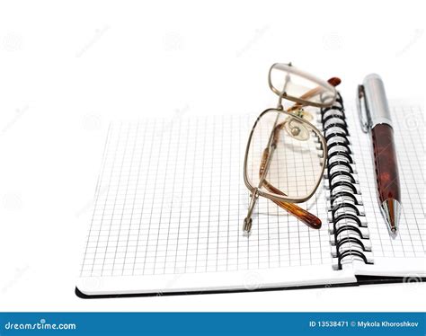Pen And Glasses Stock Image Image Of Datebook Metal 13538471