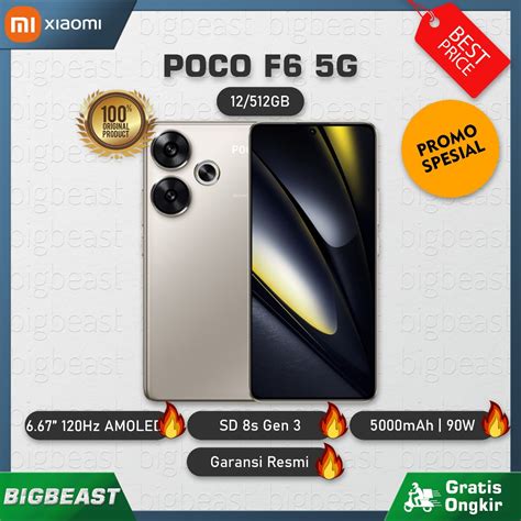Jual Xiaomi POCO F6 5G 8 256 12 512 GB Snapdragon 8s Gen 3 Garansi