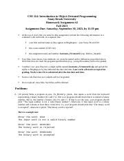 College Study Resource Object Oriented Programming Homework Course Hero