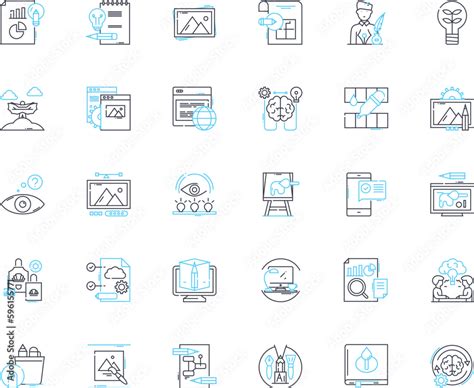 Creator Linear Icons Set Inventive Imaginative Artistic Innovative