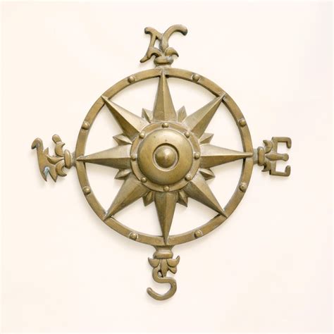Vintage Brass Compass Rose Large Brass Wall Hanging Unique Wall Decor Etsy