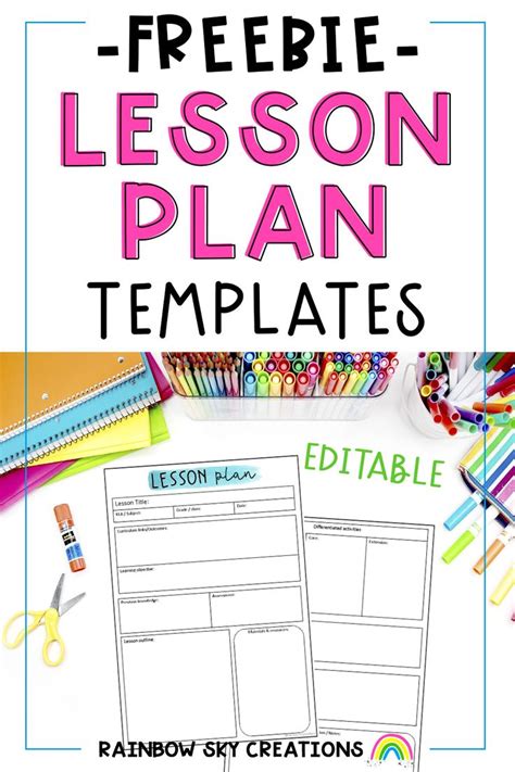 Editable Lesson Plan Templates Preservice Lesson Plans Editable