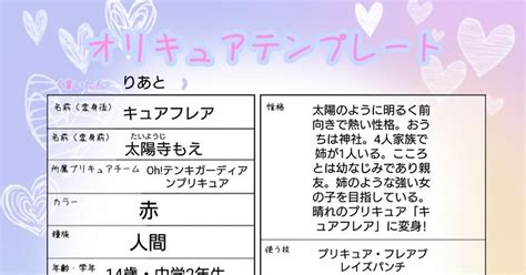 オリジナル オリキュアテンプレ① りあとのイラスト Pixiv