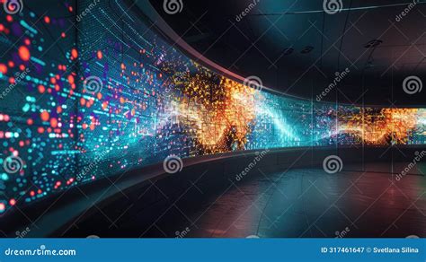 Curved Display In A Control Room Highlights Connections And Patterns In
