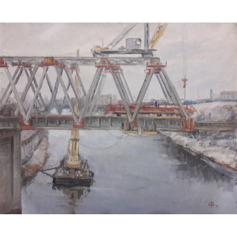 Купить картину Строим мост в Москве от художника Бендер Валерий