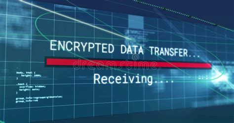 Image Of Digital Data Processing Over Encrypted Data Transfer Text On