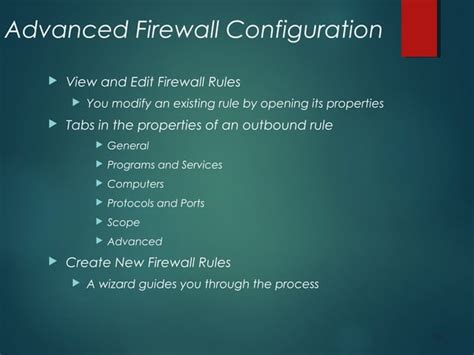 Windows 7 Firewall And Its Configuration Ppt