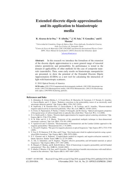 pdf extended discrete dipole approximation and its application to