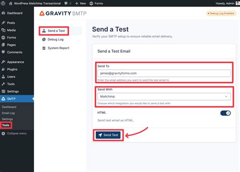 How To Send Wordpress Email Using Mailchimp Transactional Gravity Forms