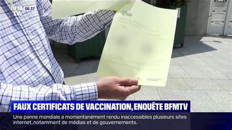 Enquête BFMTV Comment de faux certificats de vaccination contre le