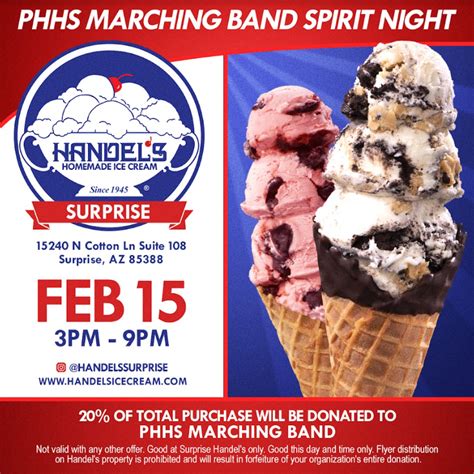 Phhs Band Fundraiser At Handels Paradise Honors High School