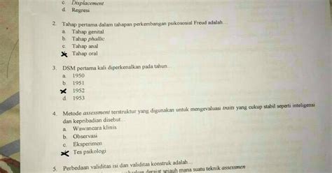 Latihan Soal Psikologi Abnormal Beserta Jawabannya Psikologi Gunadarma