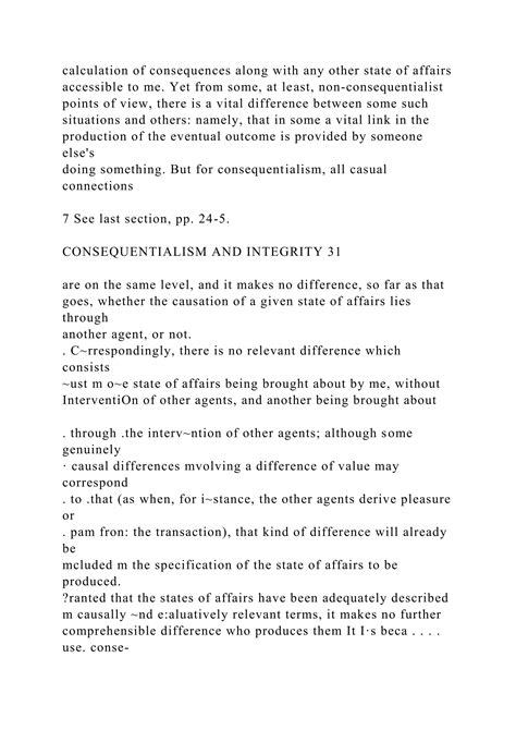 2 Consequentialism And Integrity Bernard Williams Docx