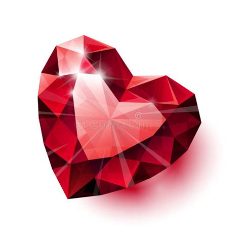 Red Ruby Heart Struck By Cupid Arrow Stock Vector Illustration Of