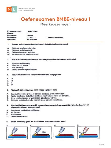 1 Bmbe Niveau 1 Oefenexamen Vragen En Antwoorden 2021 Pdf