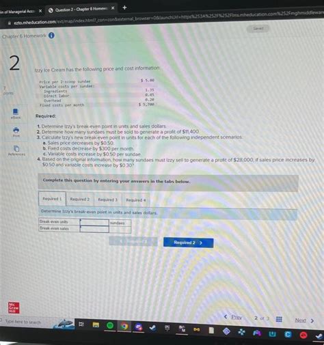 solved 12zy lce cream has the following price and cost