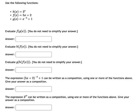 solved use the following functions h x 3x f x 5x 2