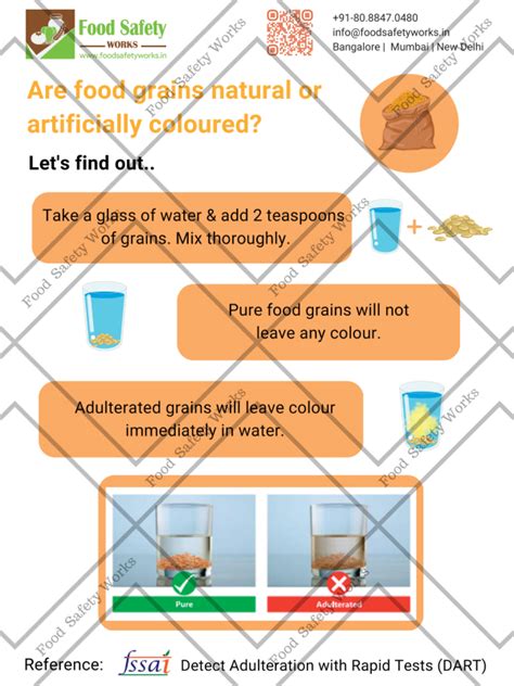 Grain Adulteration Test Artificial Colour Food Safety Works