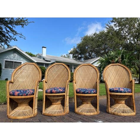 Vintage Rattan Peacock Dining Set Chairish