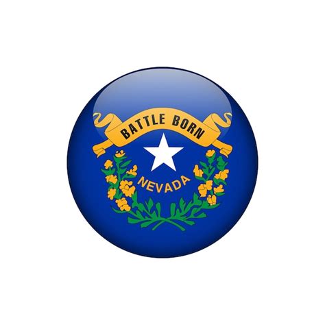 Premium Vector Nevada Round Circle Button Flag Of The Us States