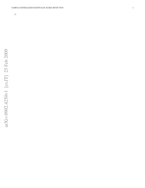 Pdf Fundamental Limit Of Sample Generalized Eigenvalue Based